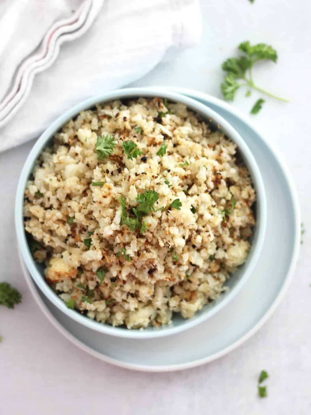 Roasted Cauliflower Rice - Bite On The Side