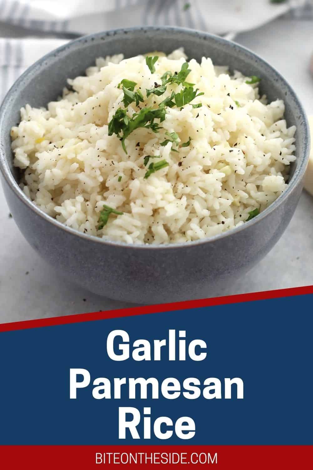 Garlic Parmesan Rice - Bite On The Side