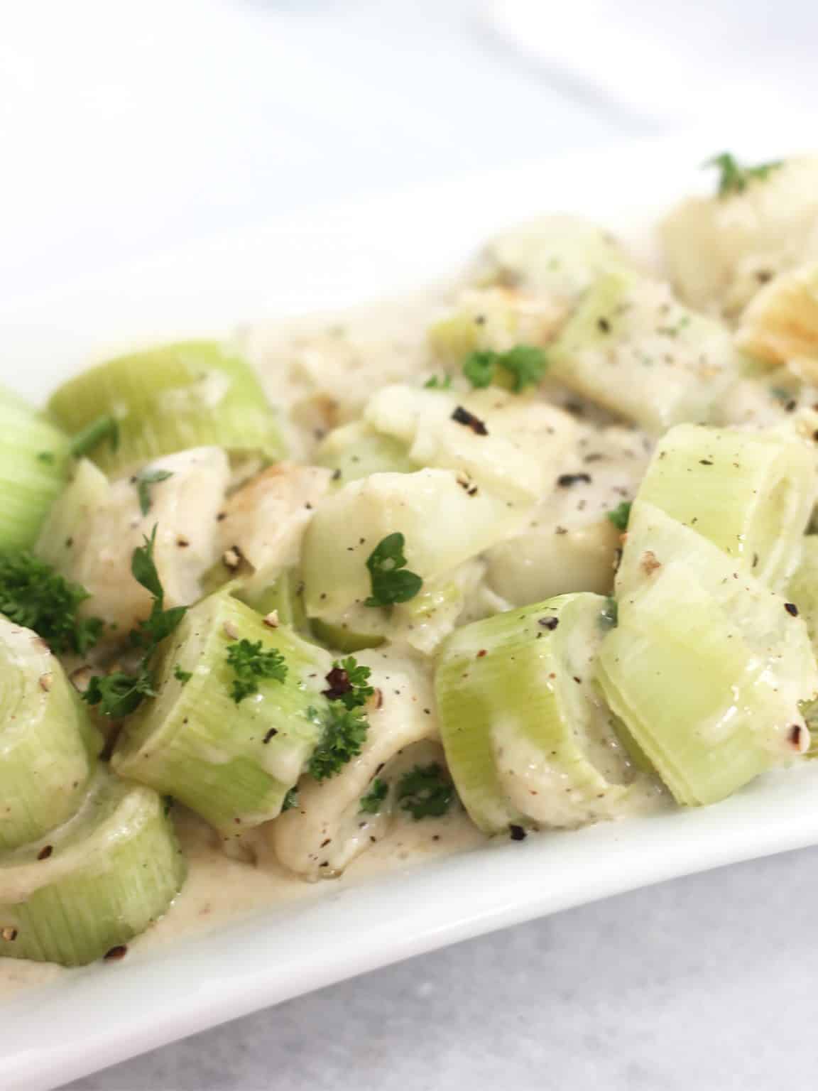 Parmesan Creamed Leeks - Bite On The Side