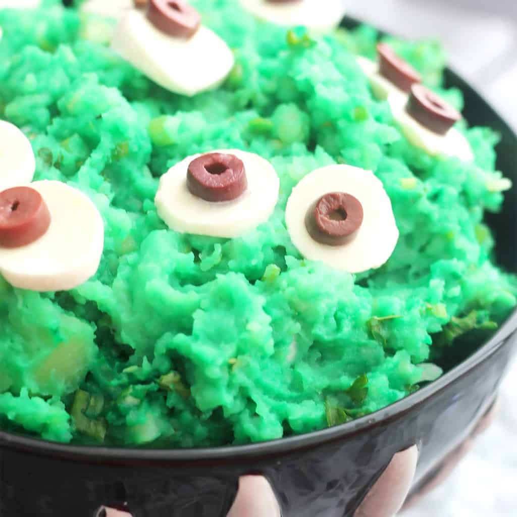 Monster Mash (Halloween Green Mashed Potatoes) - Bite On The Side