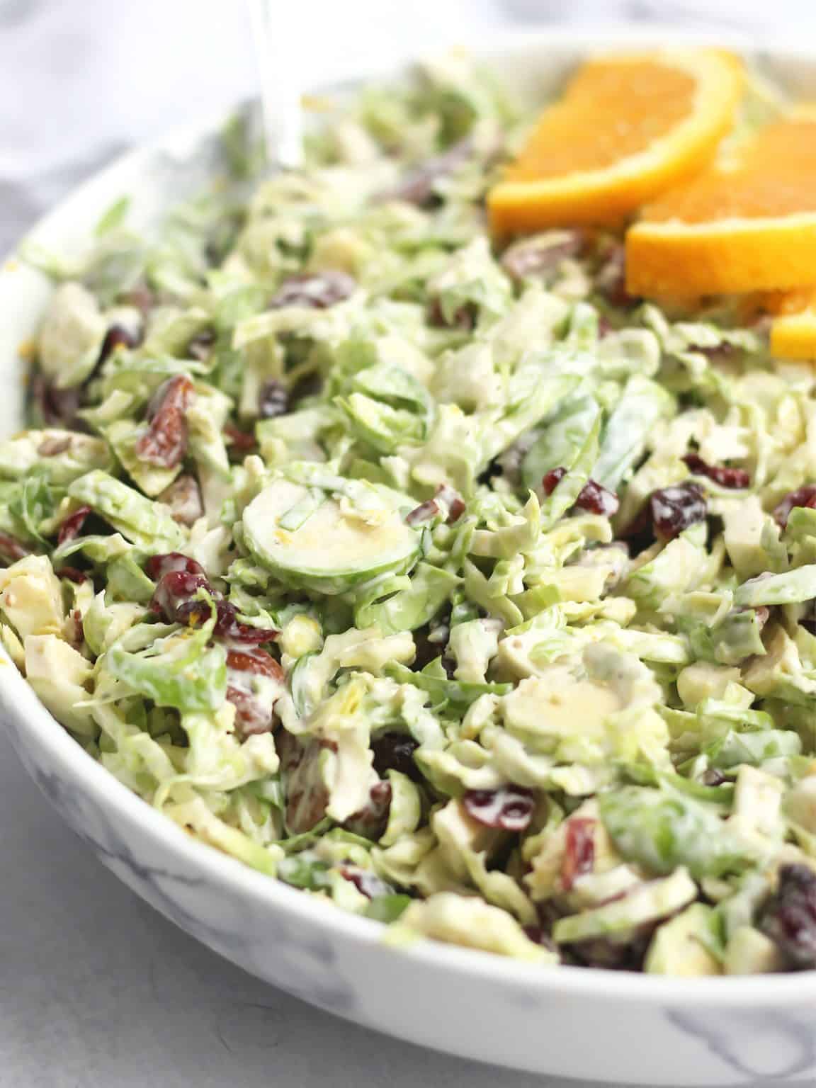 Creamy Brussels Sprout Slaw - Bite On The Side