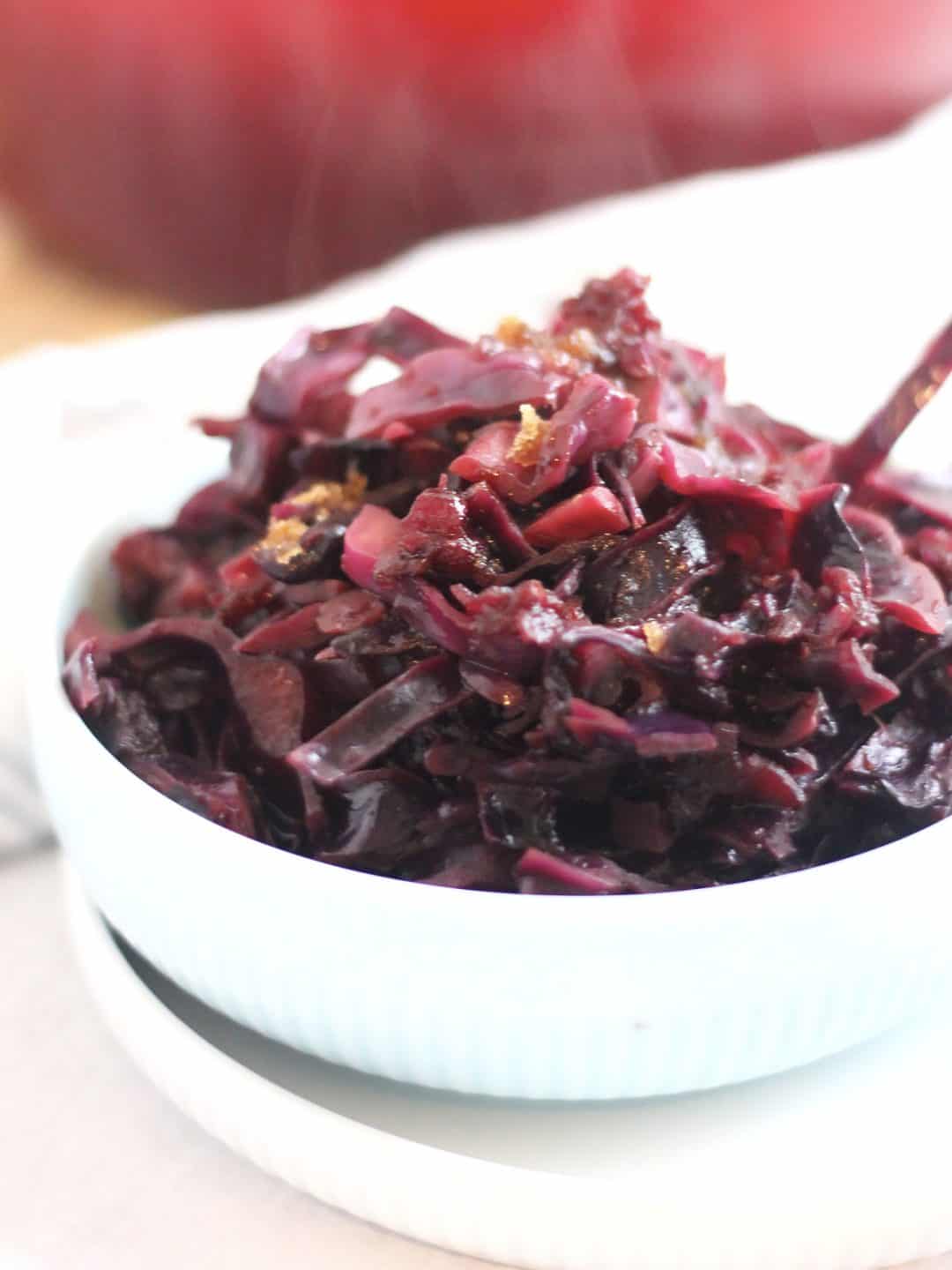 Braised Red Cabbage with Apples and Balsamic - Bite On The Side