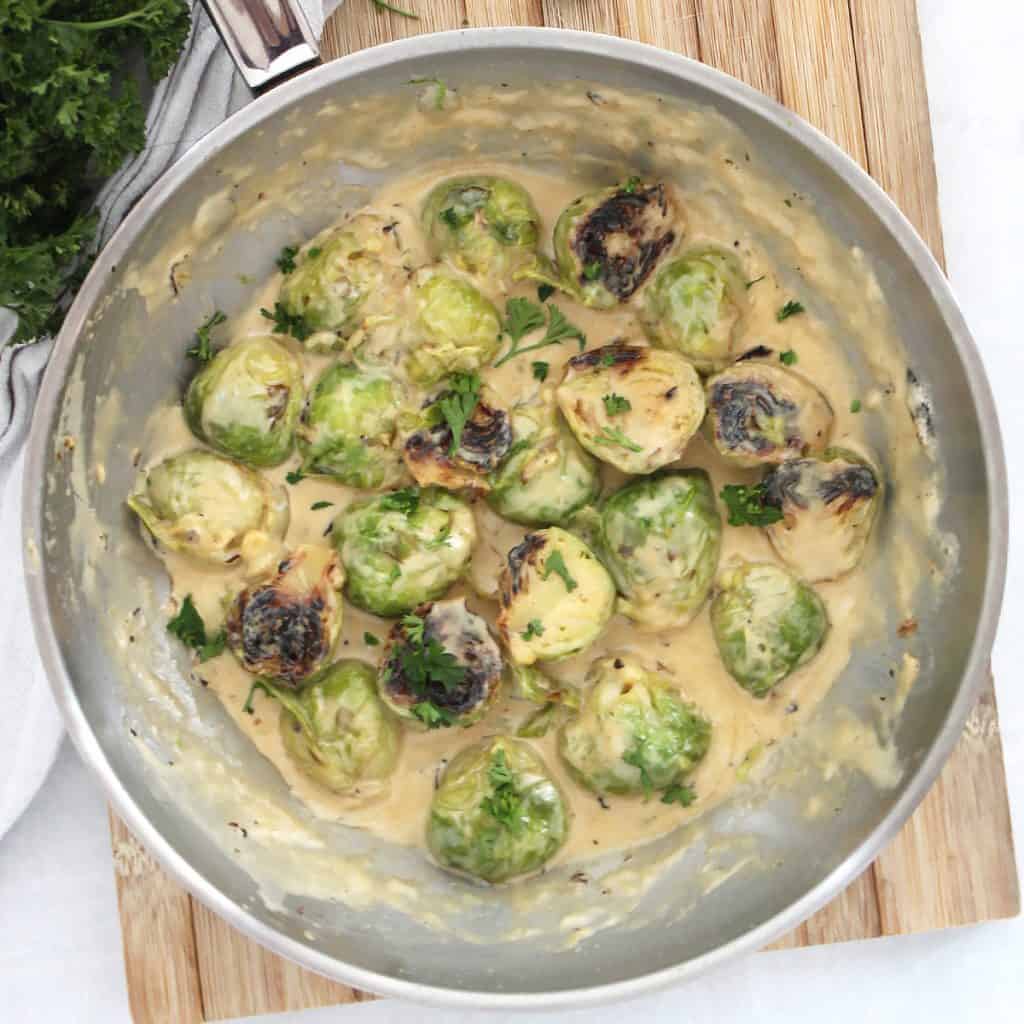 Sautéed Brussels Sprouts in Cream Sauce (Creamed Brussels Sprouts ...