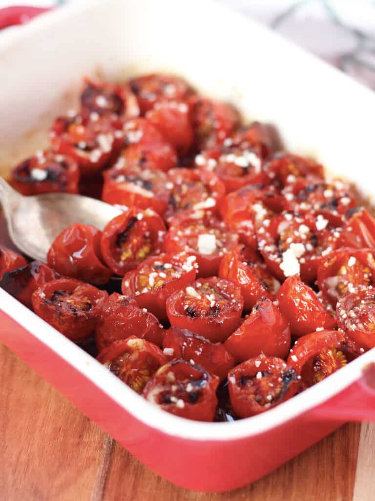 Air Fryer Roasted Cherry Tomatoes with Balsamic - Bite On The Side
