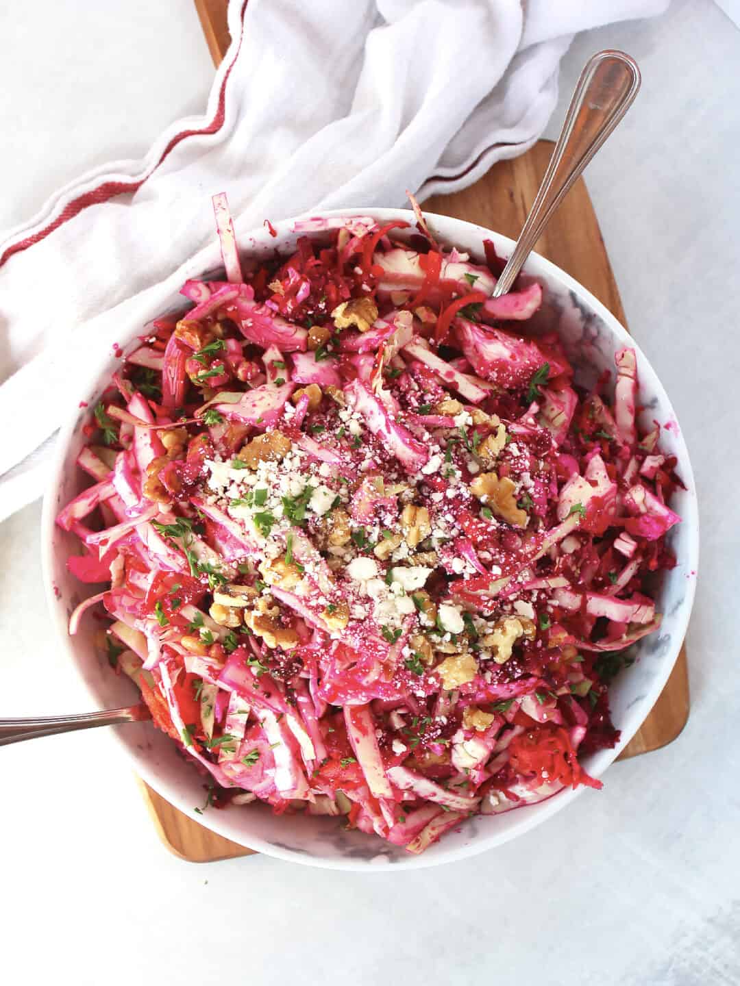 Easy Beet Slaw with Carrot and Cabbage - Bite On The Side