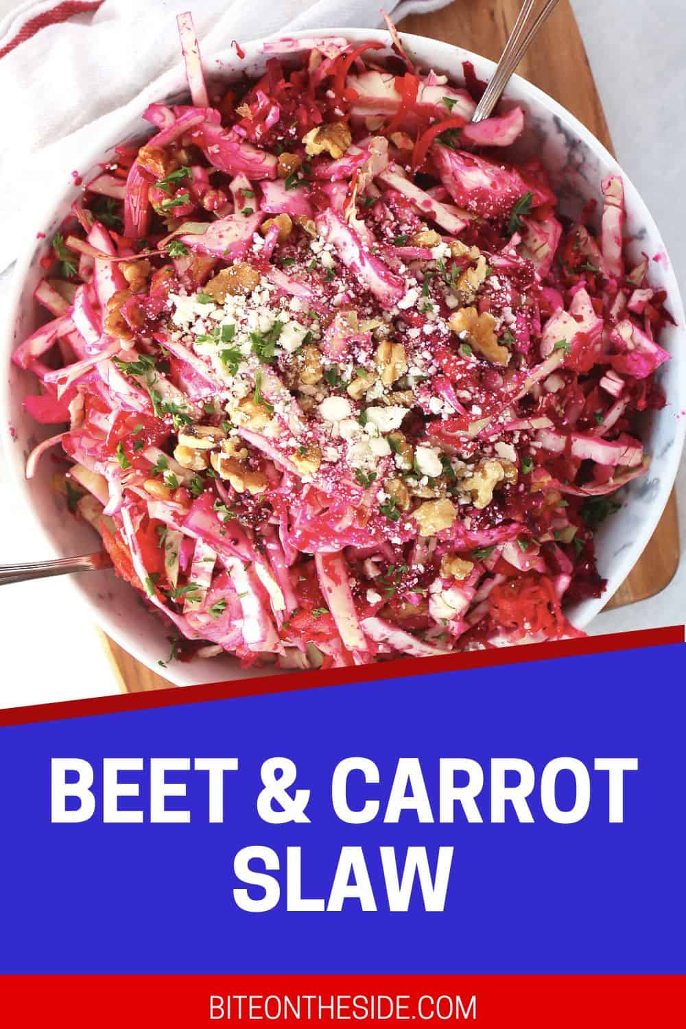 Easy Beet Slaw with Carrot and Cabbage - Bite On The Side