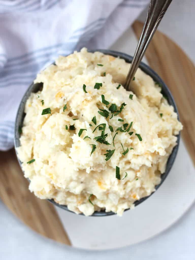 Cheesy Garlic Mashed Potatoes - Bite On The Side