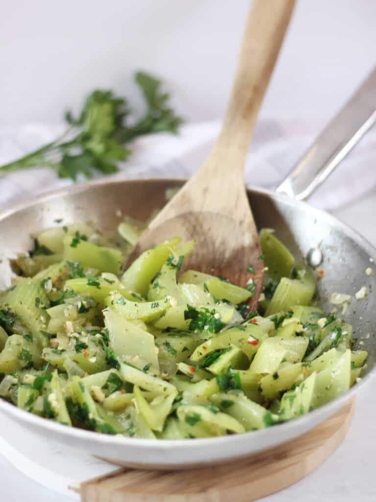 Sautéed Celery with Onions and Garlic - Bite On The Side