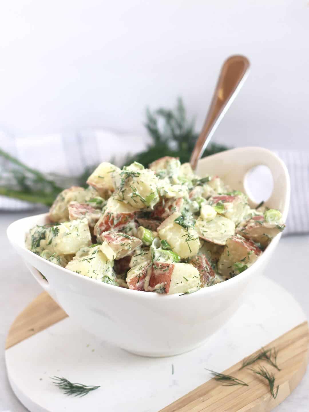 Creamy Red Skinned Potato Salad with Dill - Bite On The Side